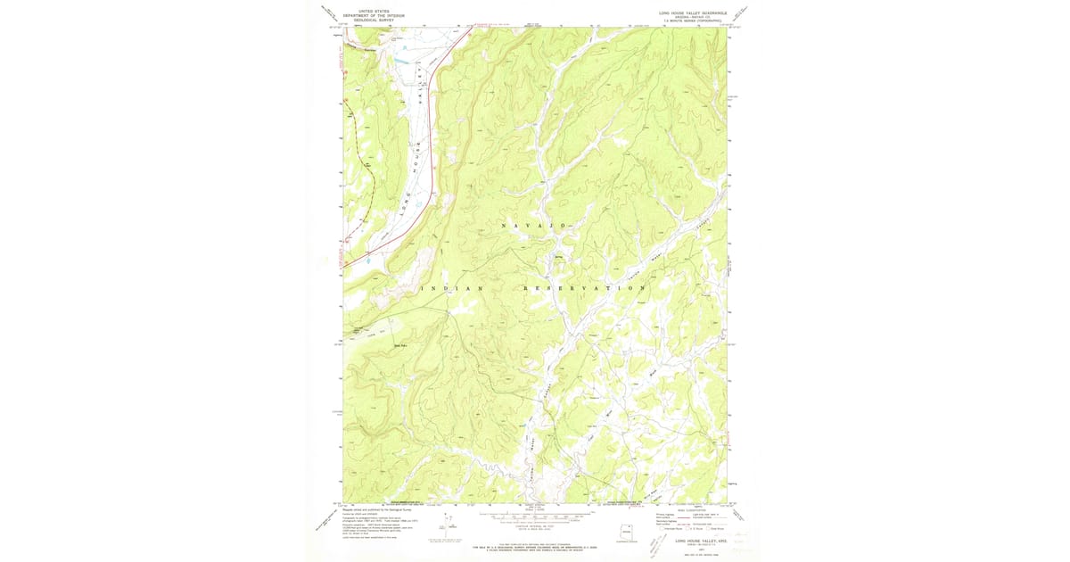 1971 Map of Long House Valley, Navajo County, AZ — High-Res | Pastmaps