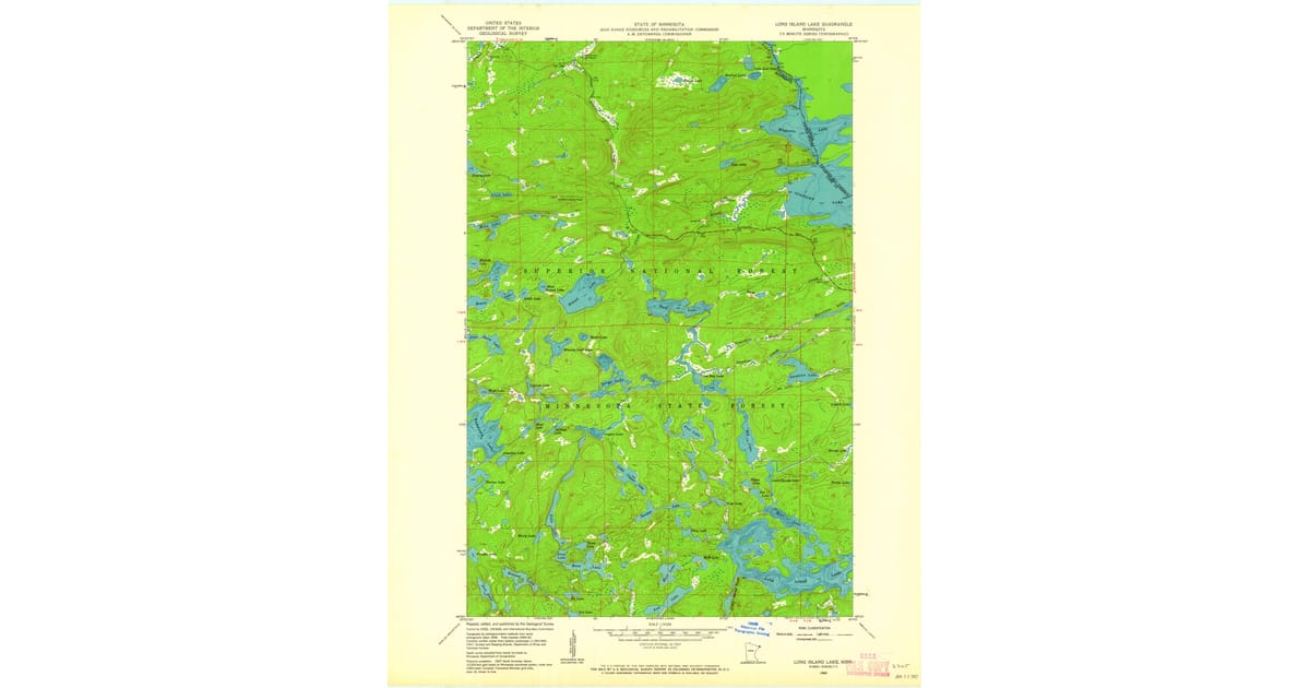 1960 Map of Long Island Lake, Cook County, MN — High-Res | Pastmaps
