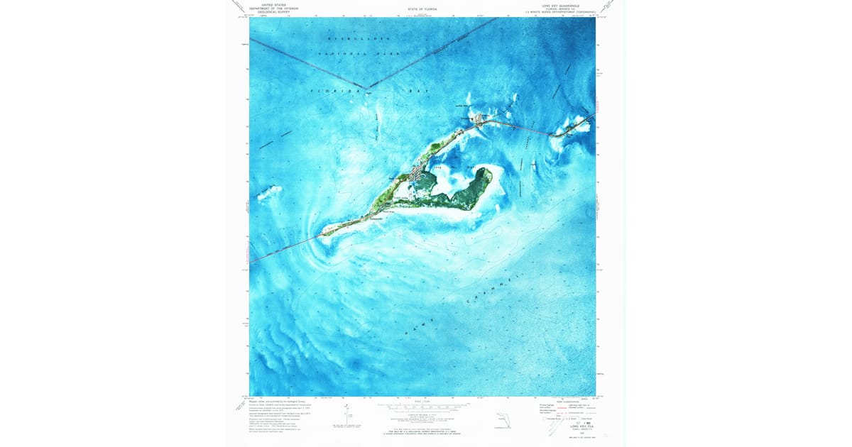 1971 Map of Long Key, Monroe County, FL — High-Res | Pastmaps