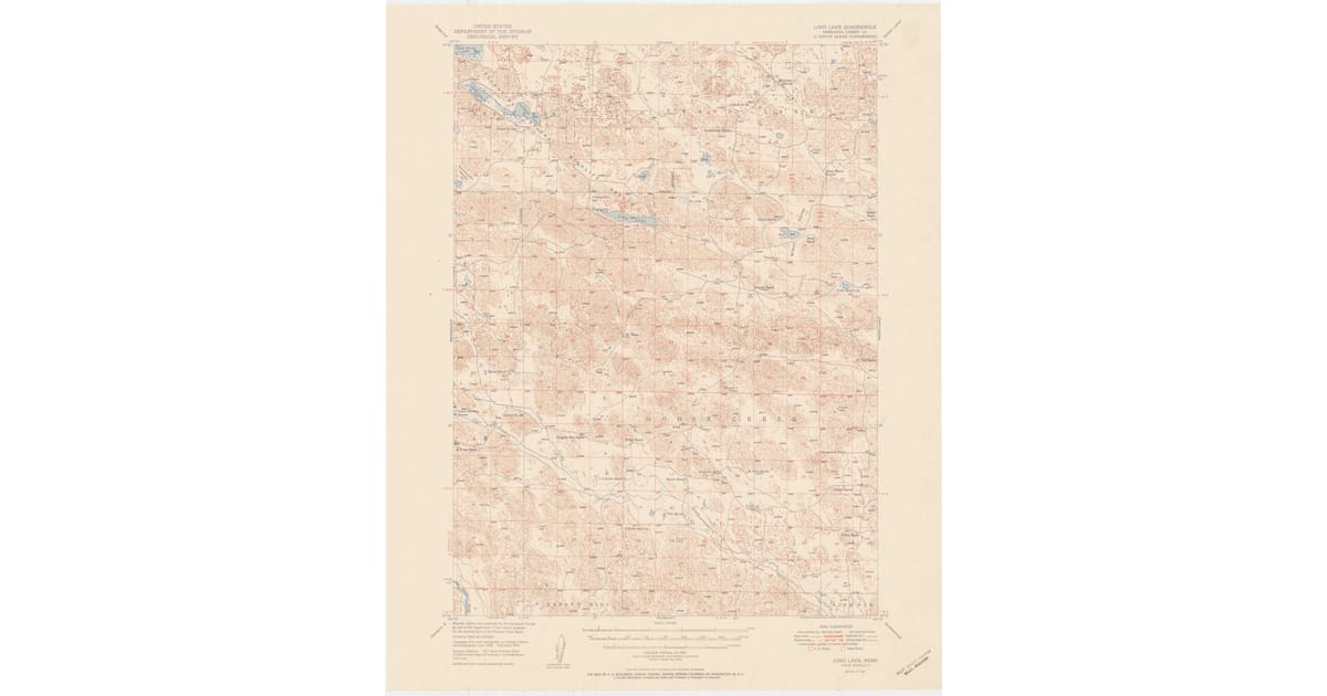 1951 Map of Long Lake, Cherry County, NE — High-Res | Pastmaps