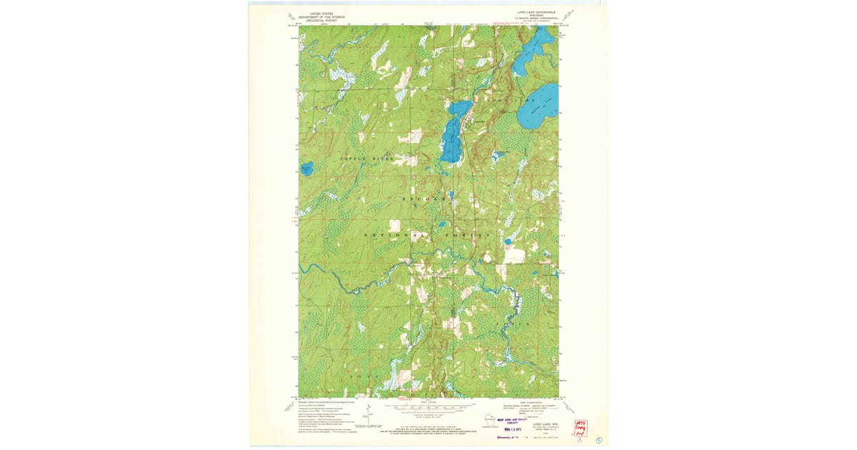 1970 Map of Long Lake, WI — High-Res | Pastmaps