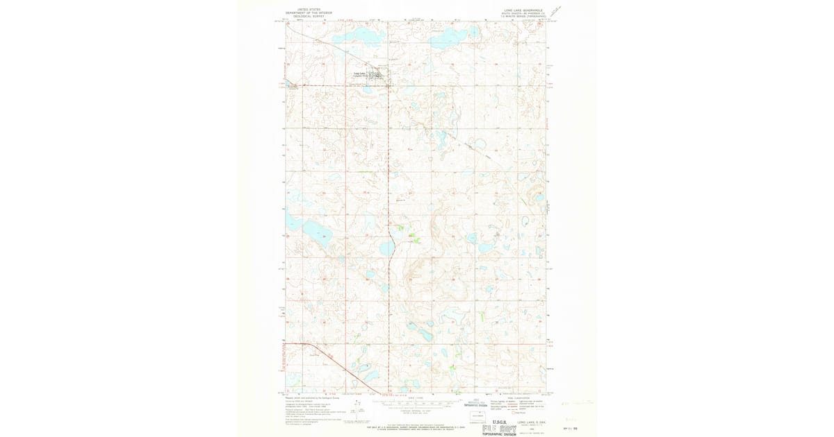 1968 Map of Long Lake, SD — High-Res | Pastmaps