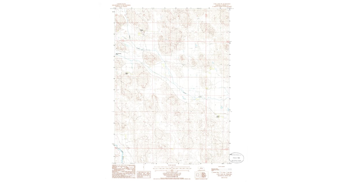 1985 Map of Long Lake SW, Cherry County, NE — High-Res | Pastmaps