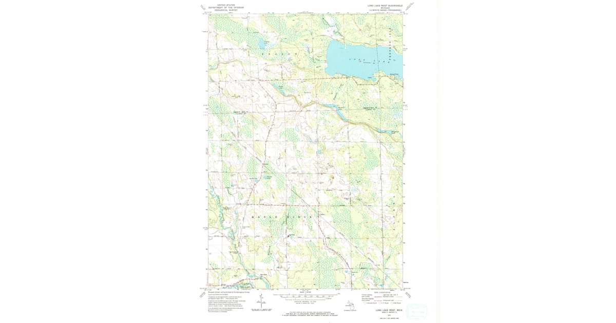1971 Map of Long Lake West, Alpena County, MI — High-Res | Pastmaps