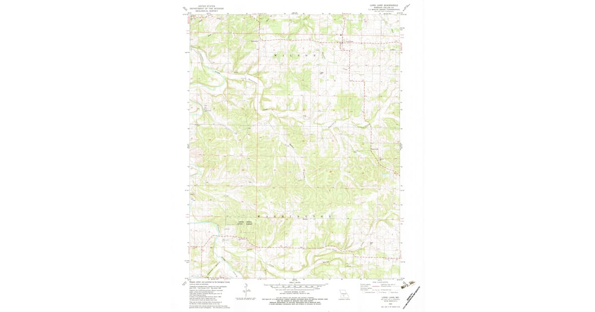 1982 Map of Long Lane, Dallas County, MO — High-Res | Pastmaps