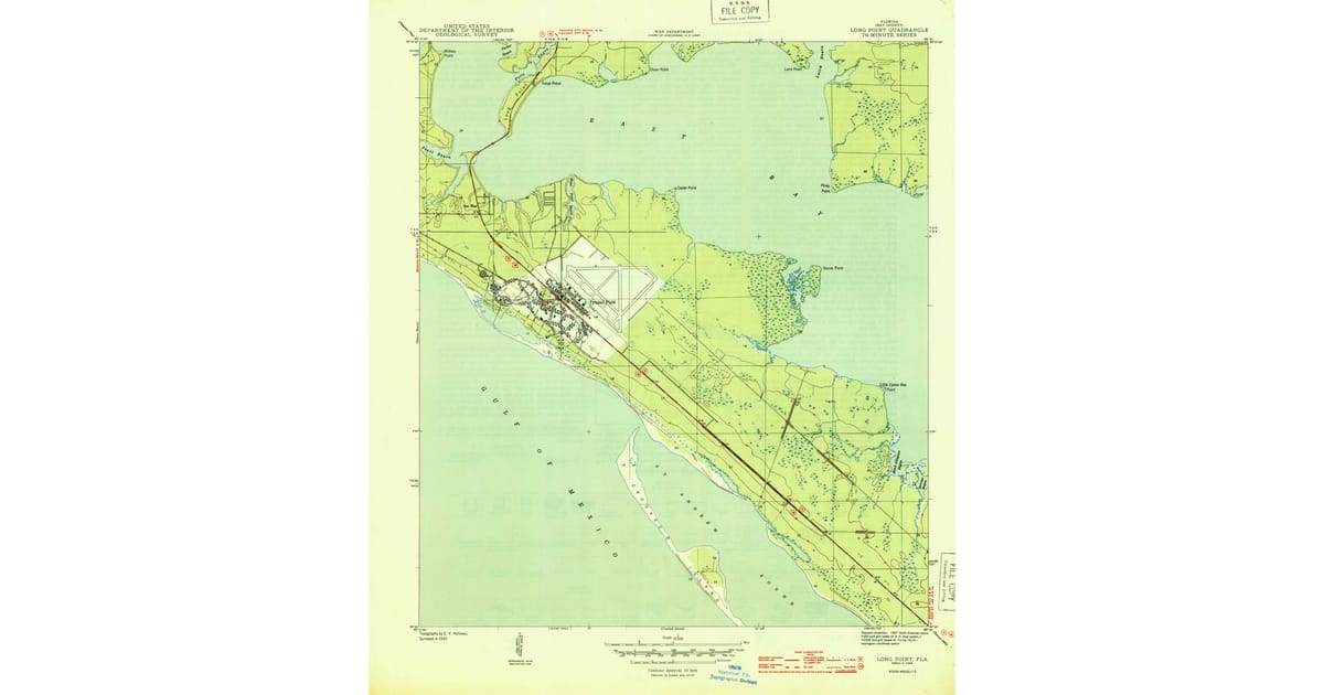 1944 Map of Long Point, Bay County, FL — High-Res | Pastmaps