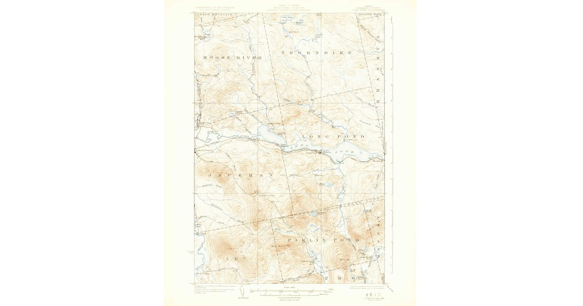 1924 Map of Long Pond, Somerset County, ME — High-Res | Pastmaps