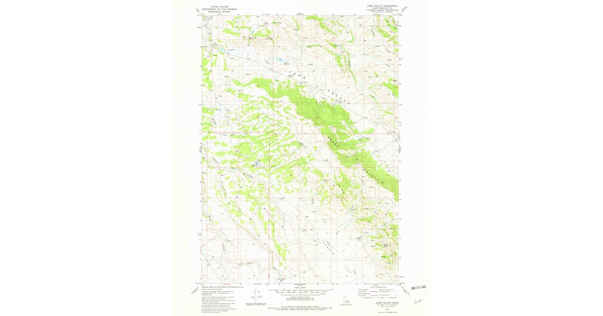 1981 Map of Long Valley, Bingham County, ID — High-Res | Pastmaps