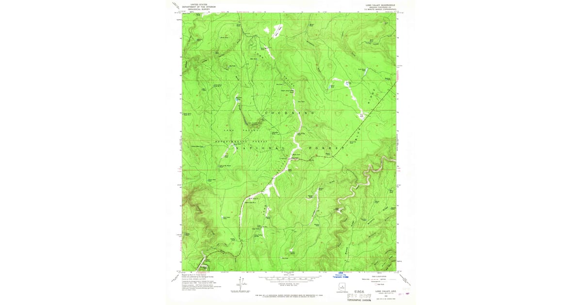 1965 Map of Long Valley, Coconino County, AZ — High-Res | Pastmaps