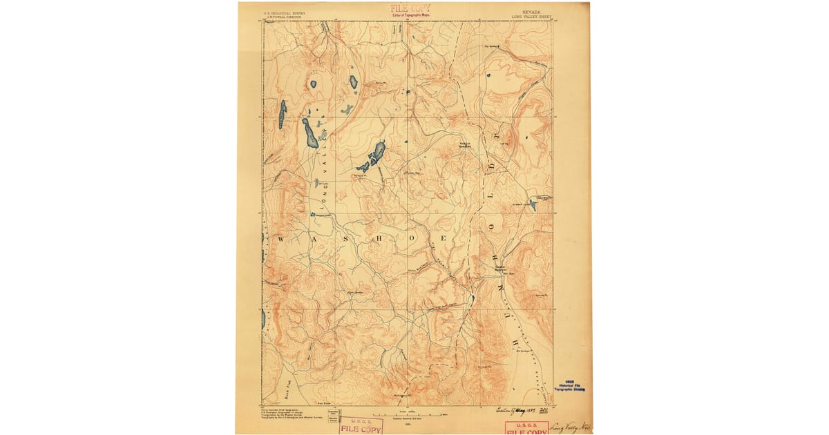 1889 Map of Long Valley, Washoe County, NV — High-Res | Pastmaps