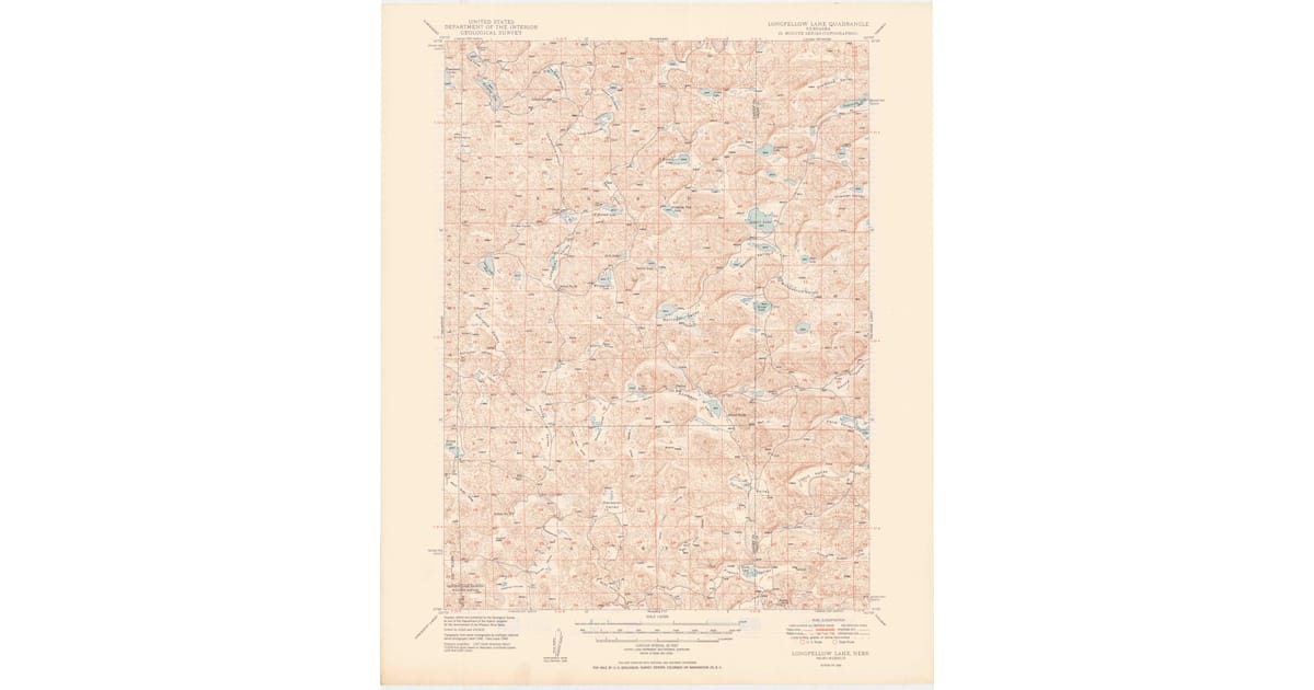1950 Map of Longfellow Lake, Garden County, NE — High-Res | Pastmaps
