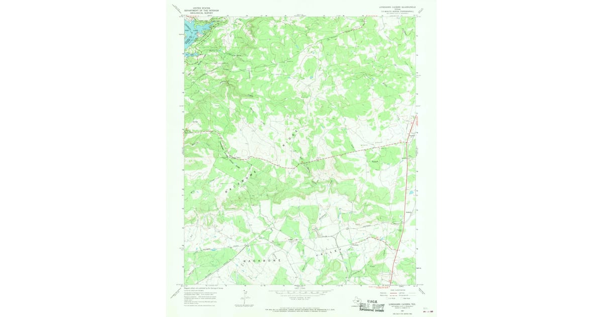 1967 Map of Longhorn Cavern, Burnet County, TX — High-Res | Pastmaps