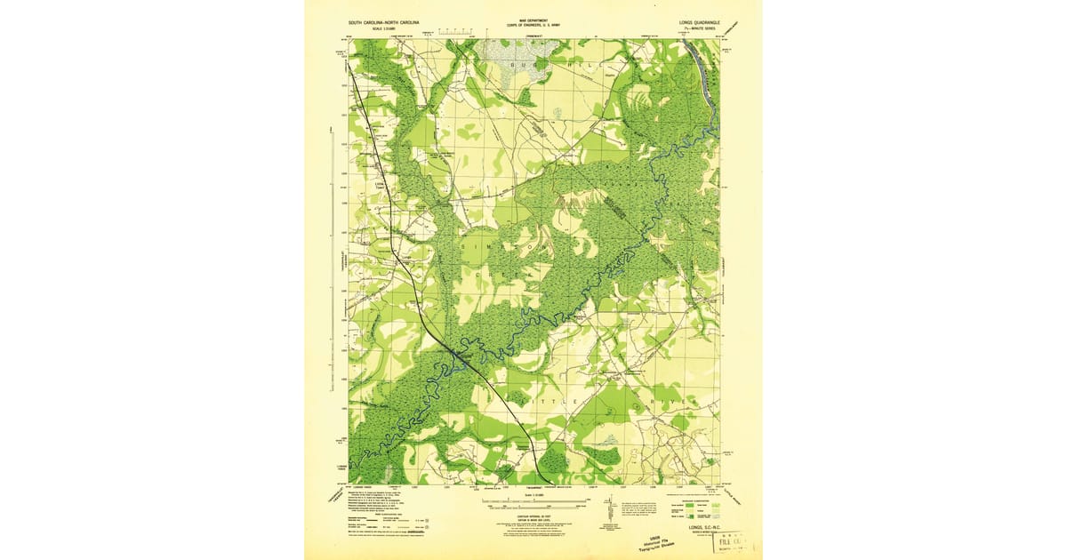 1944 Map of Longs, Horry County, SC — High-Res | Pastmaps