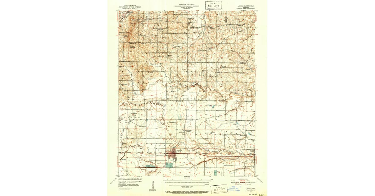 1950 Map of Lonoke, AR — High-Res | Pastmaps