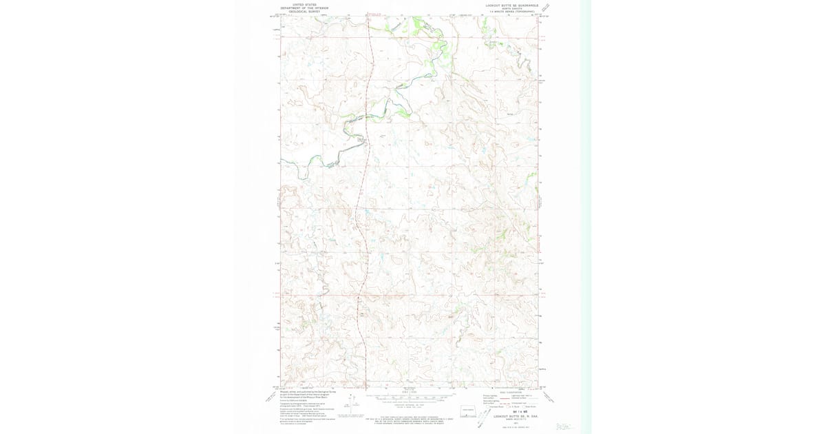 1971 Map of Lookout Butte SE, Sioux County, ND — High-Res | Pastmaps