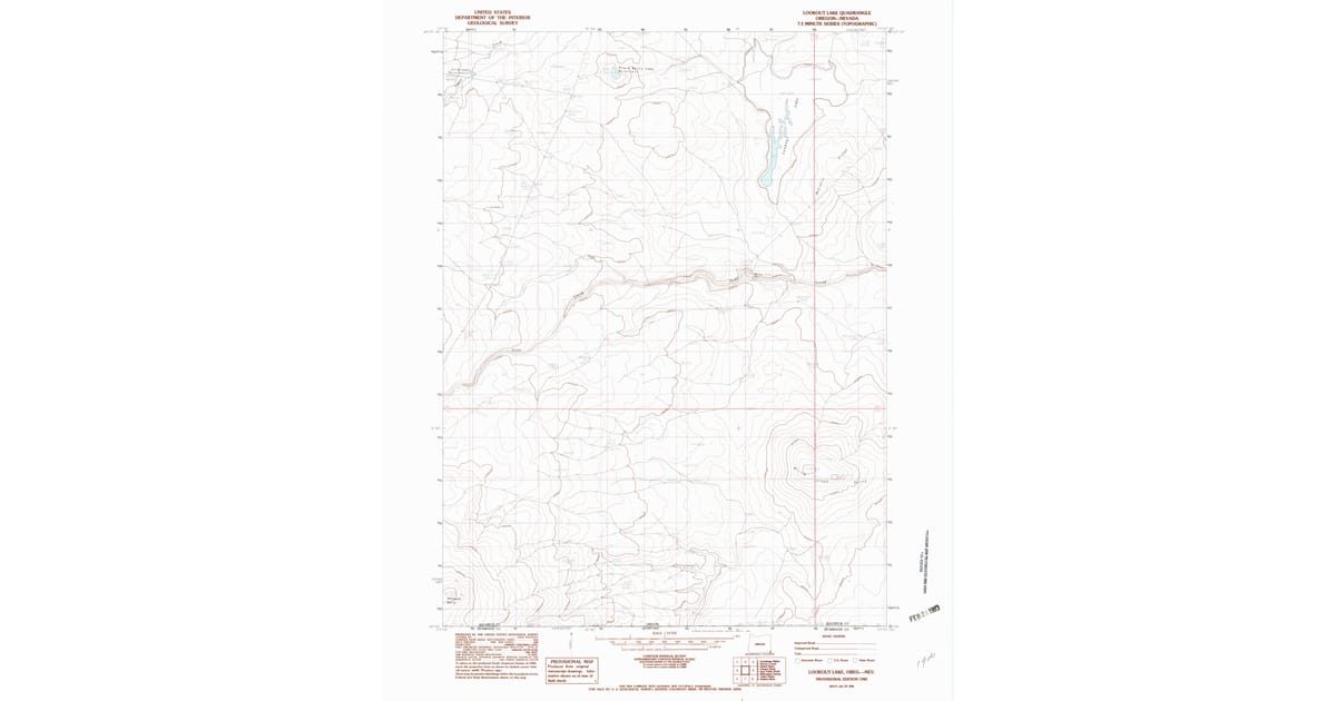 1982 Map of Lookout Lake, Malheur County, OR — High-Res | Pastmaps
