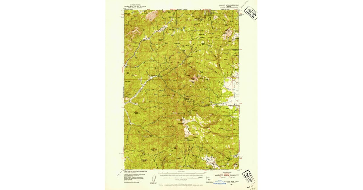 1951 Map of Lookout Mtn, Crook County, OR — High-Res | Pastmaps