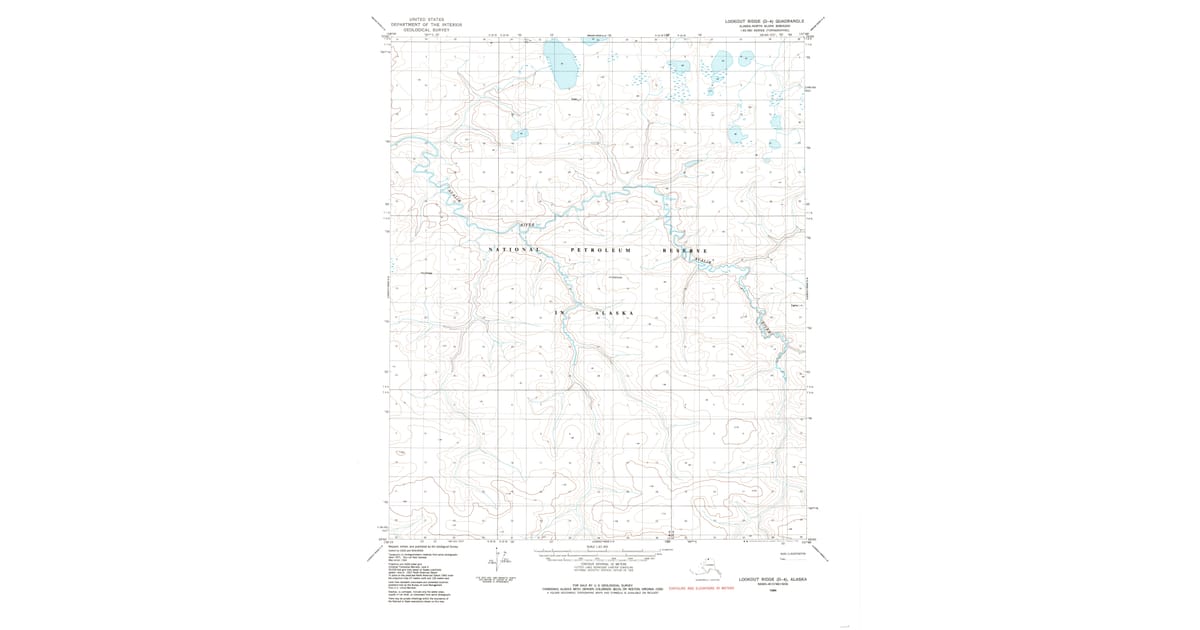 1984 Map of Lookout Ridge D-4, North Slope Borough, AK — High-Res ...