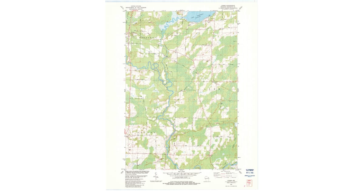 1982 Map of Loomis, Marinette County, WI — High-Res | Pastmaps