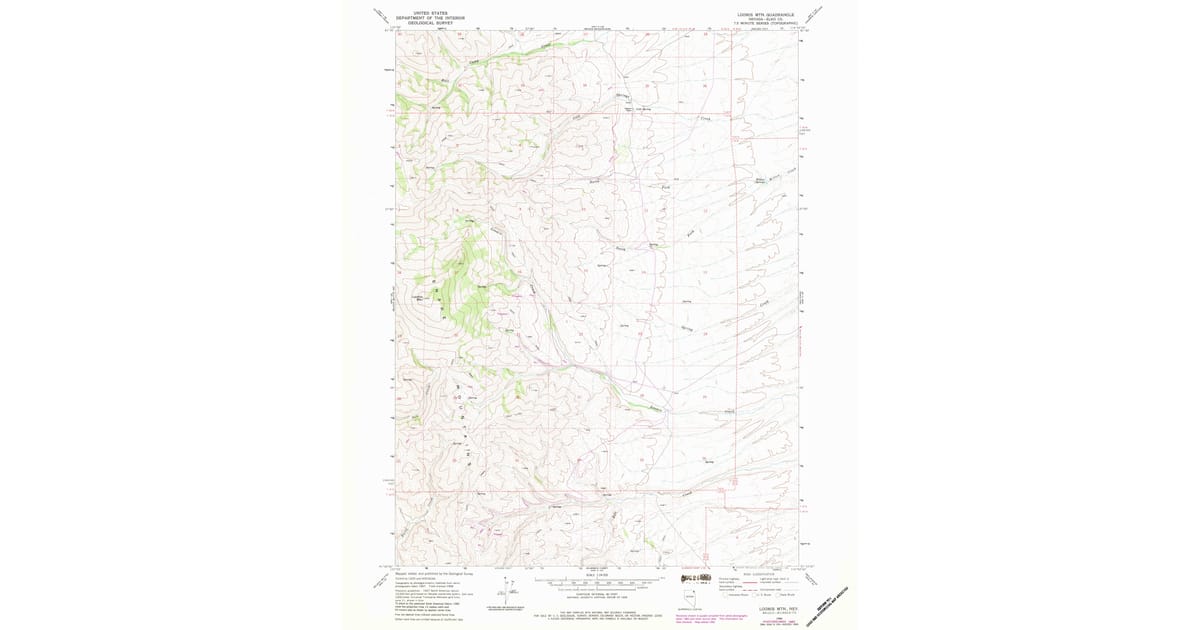 1968 Map of Loomis Mtn, Elko County, NV — High-Res, 1983 Print | Pastmaps