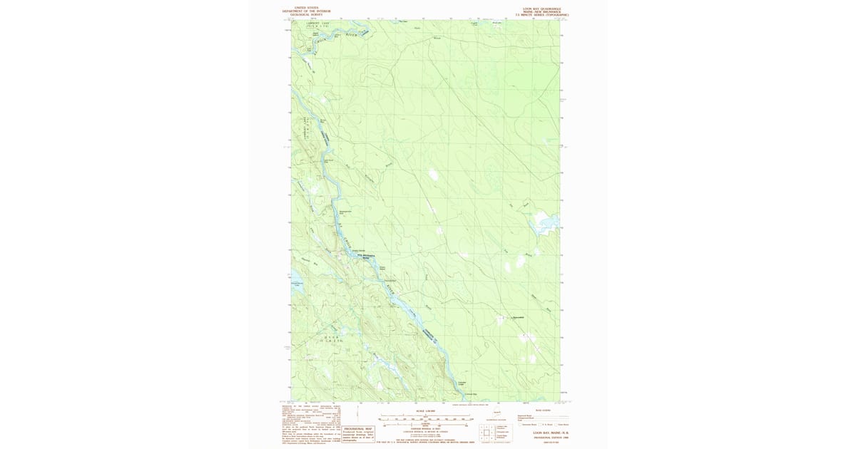 1988 Map of Loon Bay, Washington County, ME — High-Res | Pastmaps