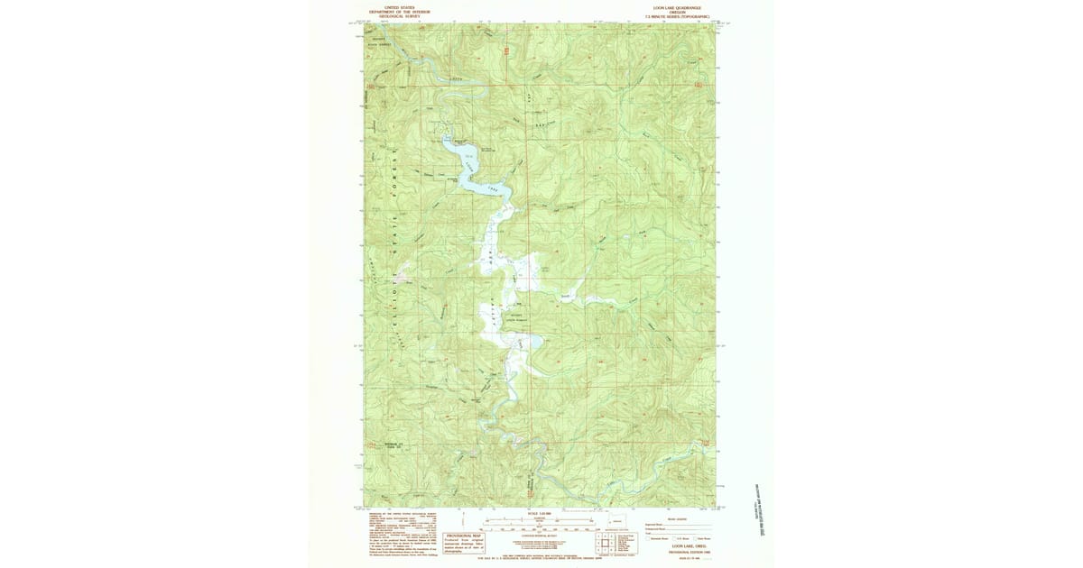 1985 Map of Loon Lake, Douglas County, OR — High-Res | Pastmaps