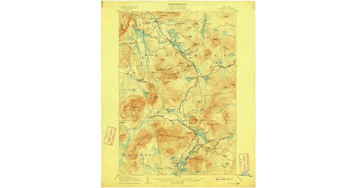 1908 Map of Loon Lake, Franklin County, NY — High-Res | Pastmaps