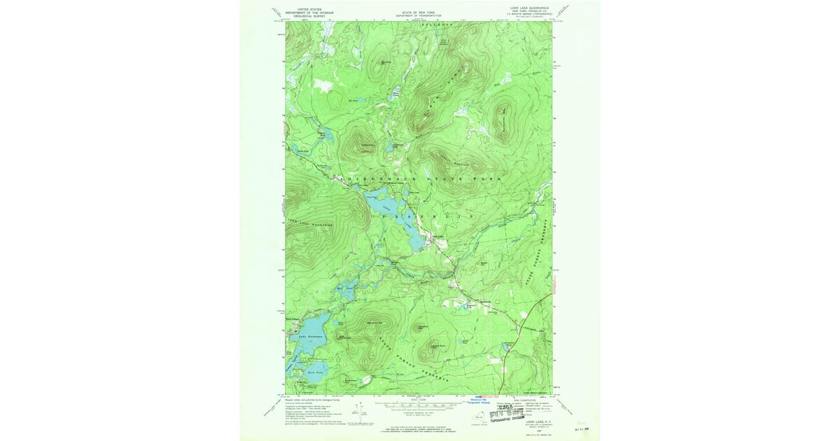 1968 Map of Loon Lake, Franklin County, NY — High-Res | Pastmaps