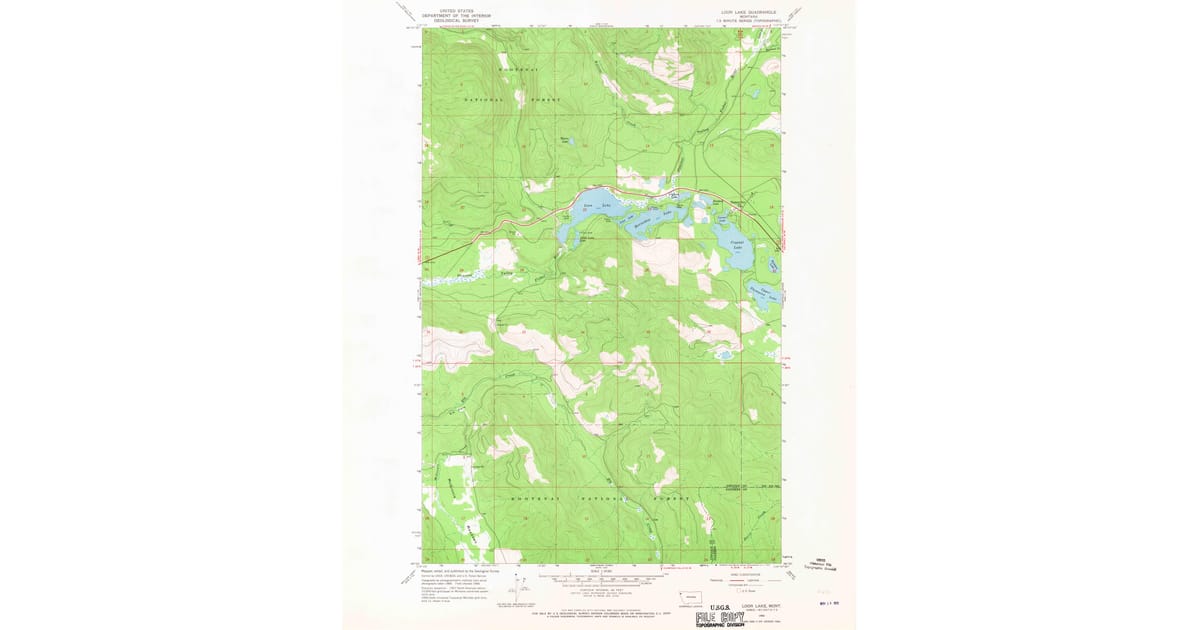 1966 Map of Loon Lake, Lincoln County, MT — High-Res | Pastmaps