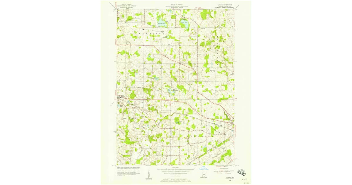 1956 Map of Lorane, Whitley County, IN — High-Res | Pastmaps