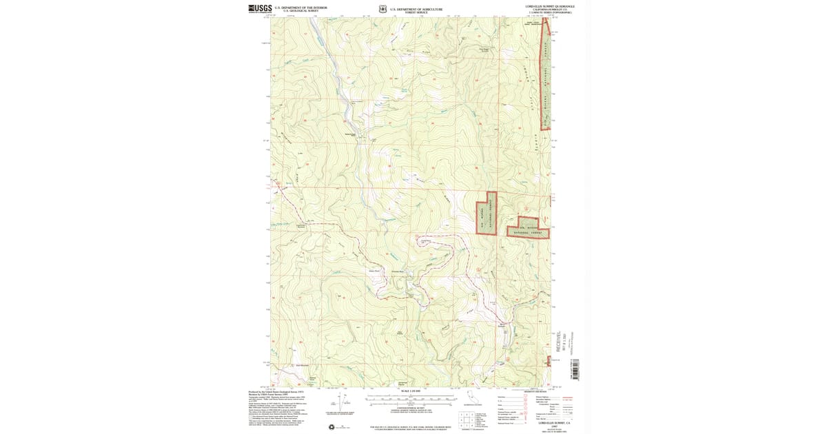 1997 Map of Lord-Ellis Summit, Humboldt County, CA — High-Res | Pastmaps