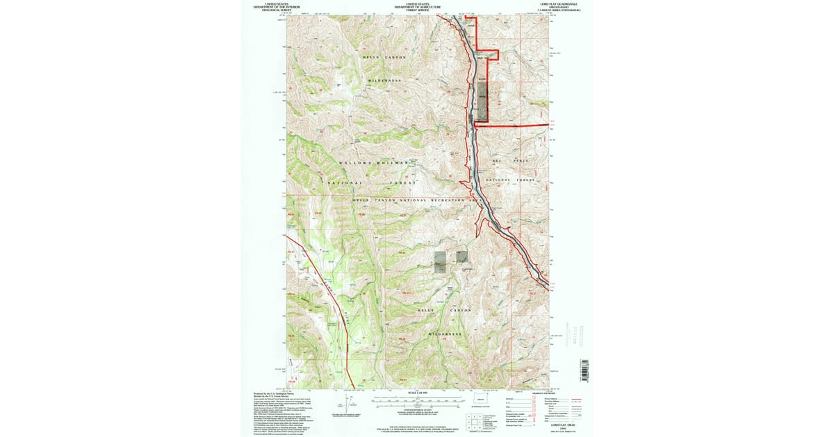1995 Map of Lord Flat, Wallowa County, OR — High-Res | Pastmaps