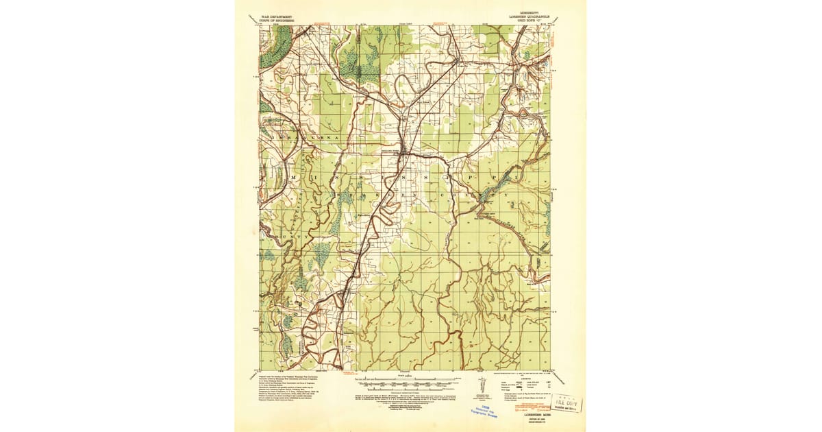 1939 Map of Lorenzen, Sharkey County, MS — High-Res | Pastmaps