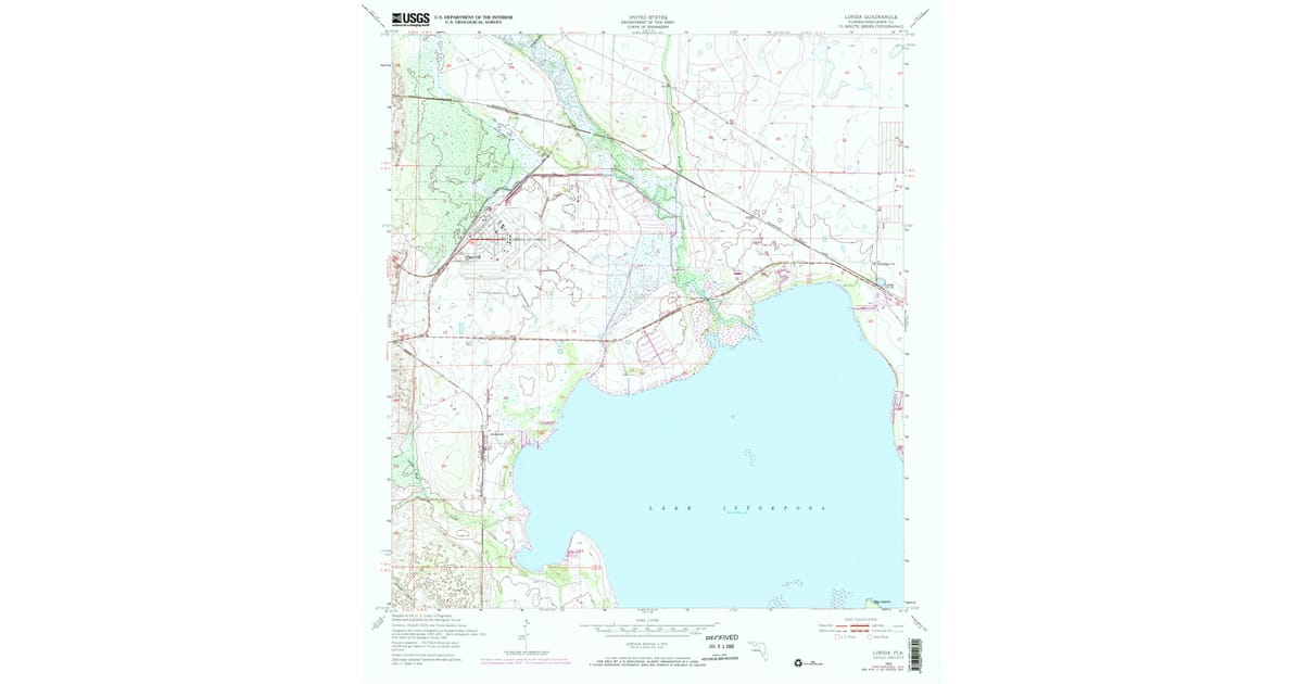 1952 Map of Lorida, Highlands County, FL — High-Res, 1973 Print #2 ...