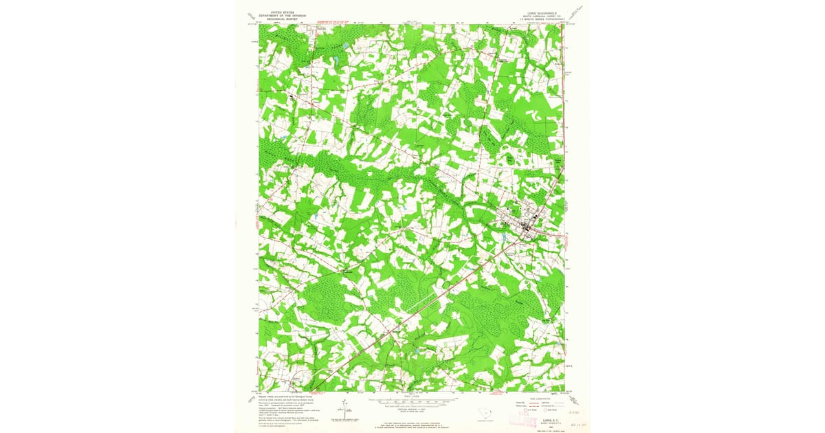 1962 Map of Loris, SC — High-Res | Pastmaps