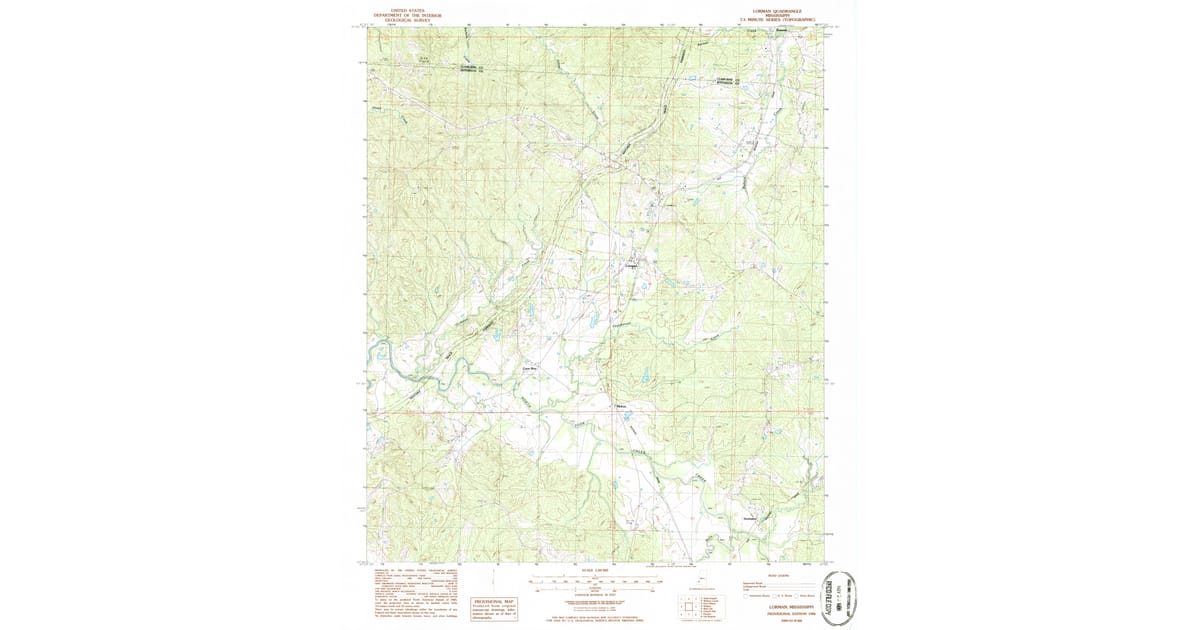 1986 Map of Lorman, Jefferson County, MS — High-Res | Pastmaps