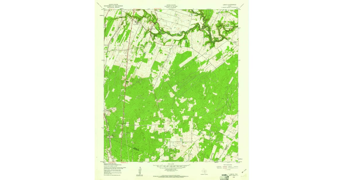 1958 Map of Losoya, Bexar County, TX — High-Res | Pastmaps
