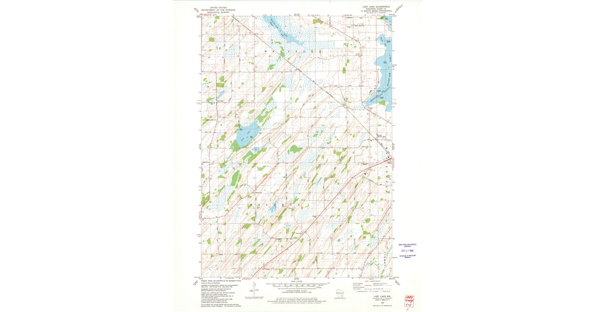 1980 Map of Lost Lake, Dodge County, WI — High-Res | Pastmaps