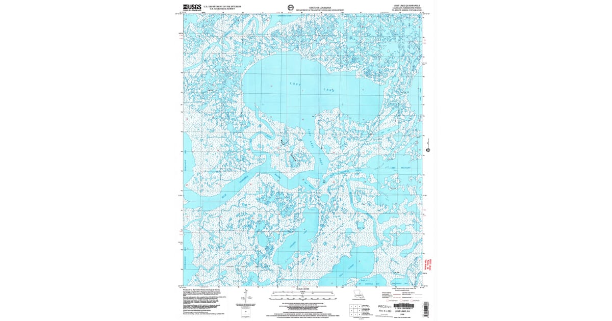 1998 Map of Lost Lake, Terrebonne Parish, LA — High-Res | Pastmaps