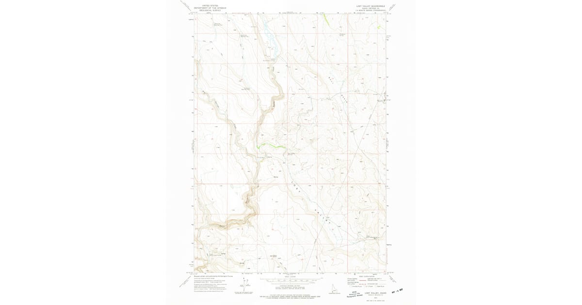 1972 Map of Lost Valley, Owyhee County, ID — High-Res | Pastmaps