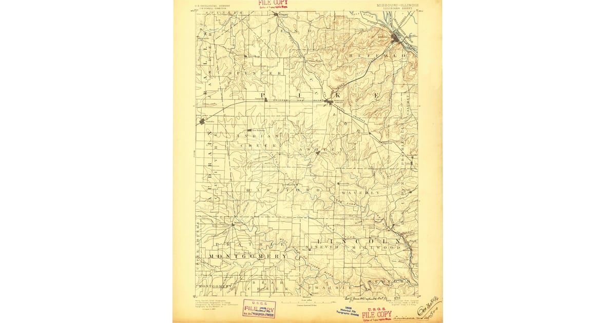 1890 Map of Louisiana, MO — High-Res, 1896 Print | Pastmaps