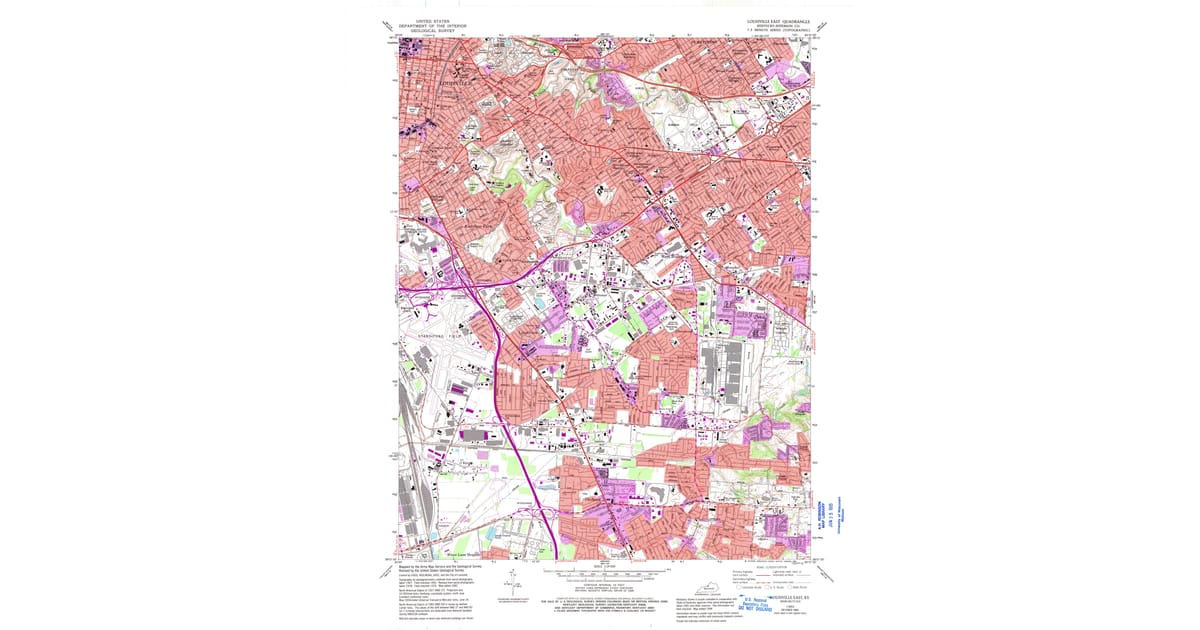 1982 Map of Louisville East, Jefferson County, KY — High-Res, 1995 ...
