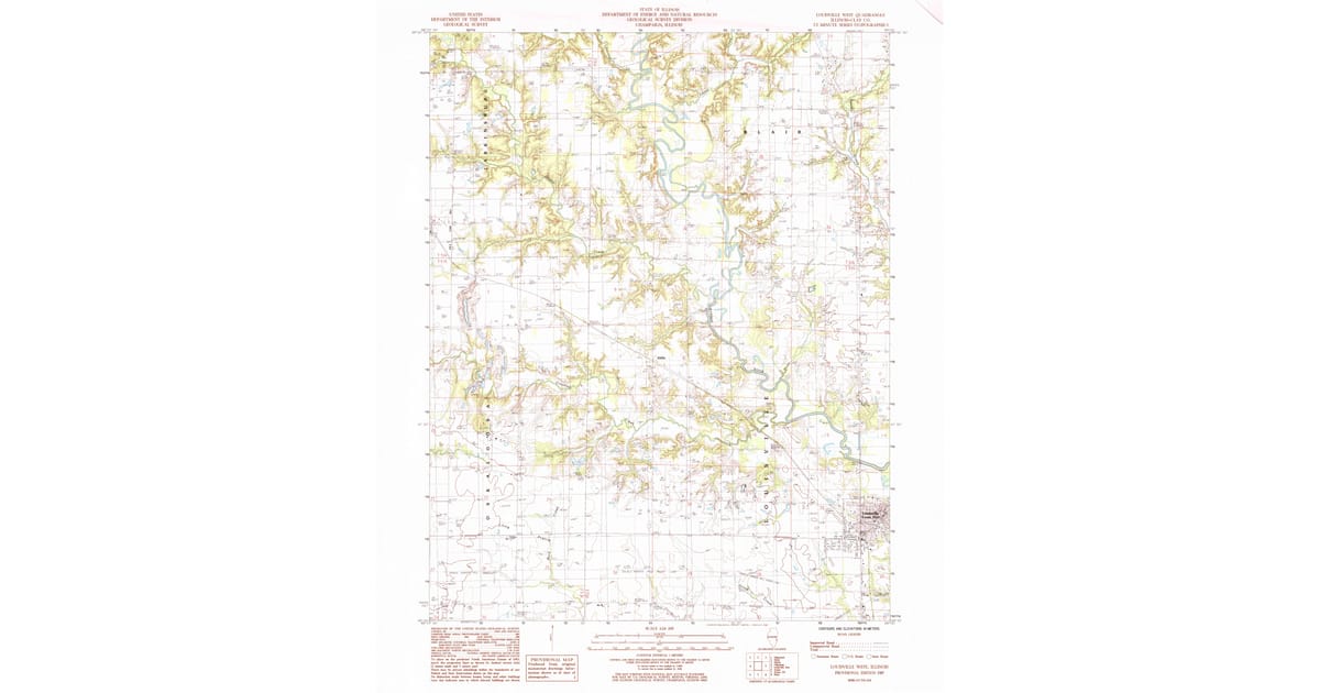 1985 Map of Louisville West, Clay County, IL — High-Res | Pastmaps