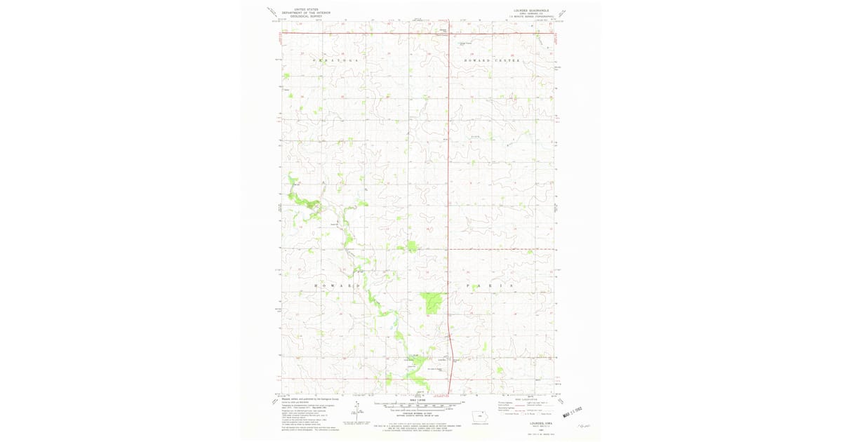 1981 Map of Lourdes, Howard County, IA — High-Res | Pastmaps