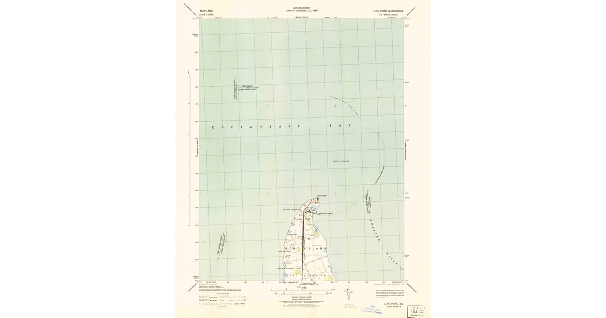 1942 Map of Love Point, Queen Anne's County, MD — High-Res | Pastmaps