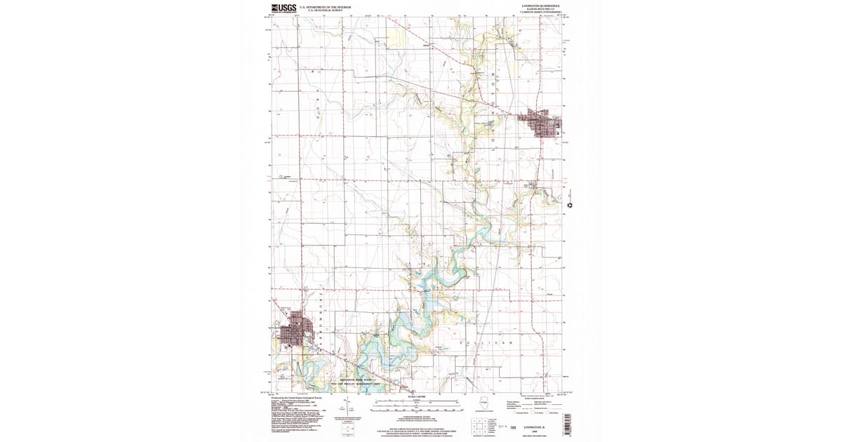 1999 Map of Lovington, IL — High-Res | Pastmaps