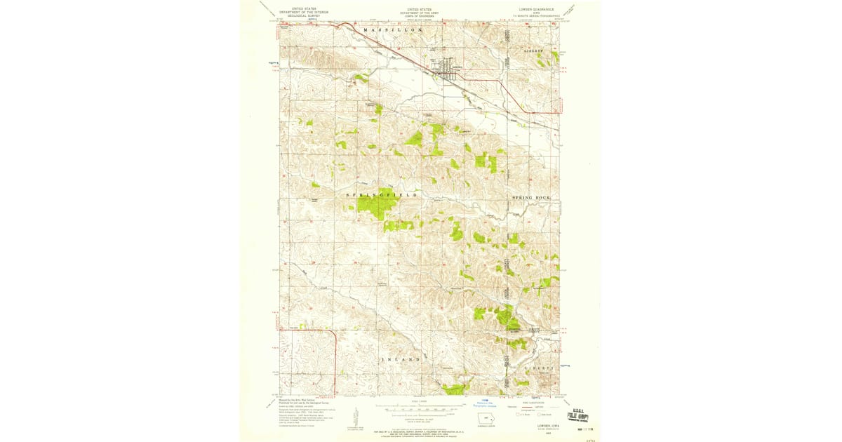 1953 Map of Lowden, IA — High-Res | Pastmaps
