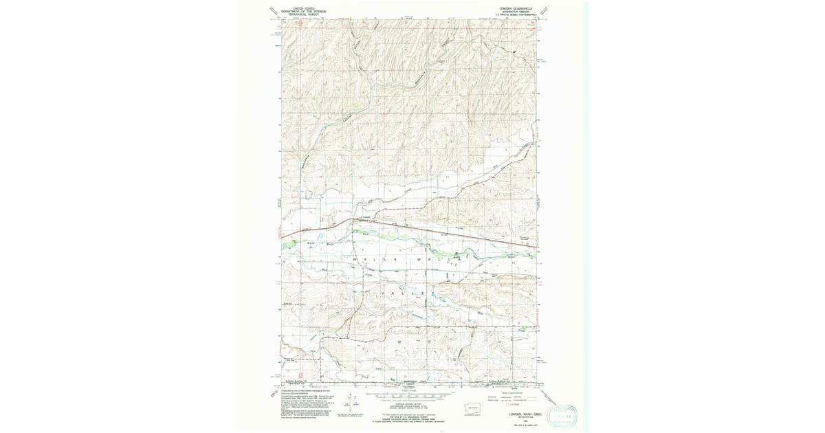 1991 Map of Lowden, Walla Walla County, WA — High-Res | Pastmaps