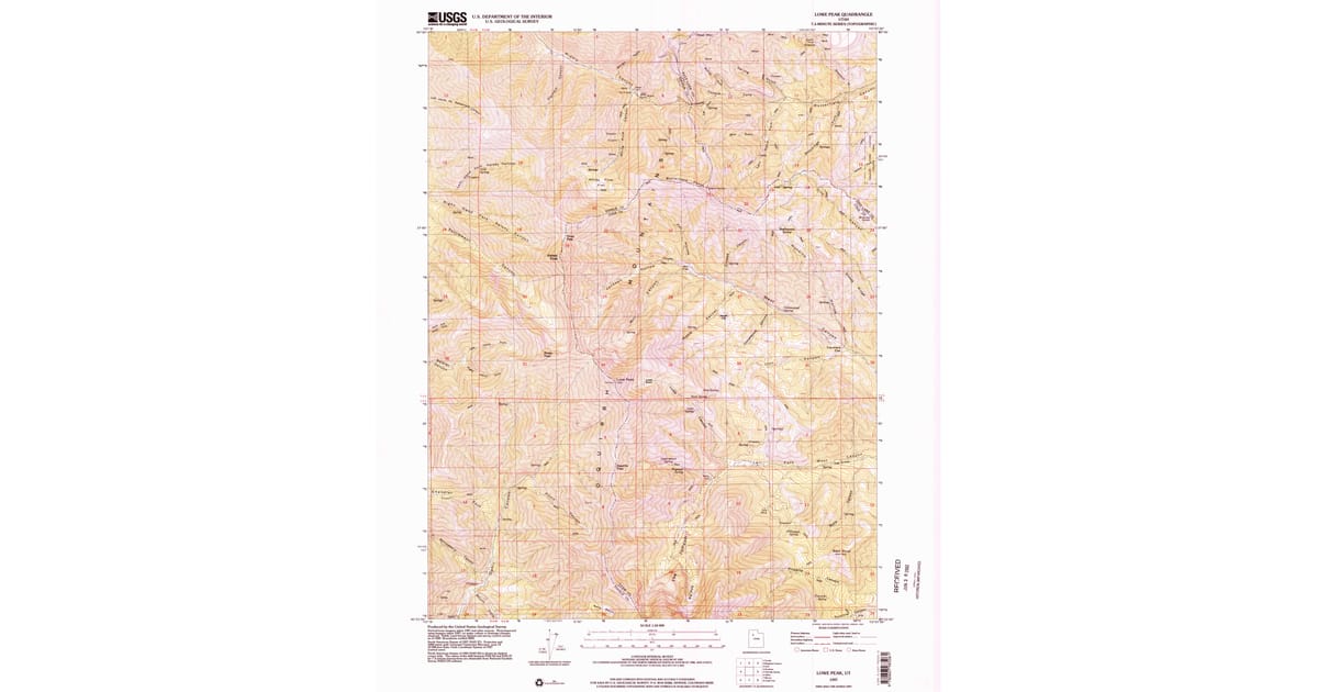 1997 Map of Lowe Peak, Tooele County, UT — High-Res | Pastmaps