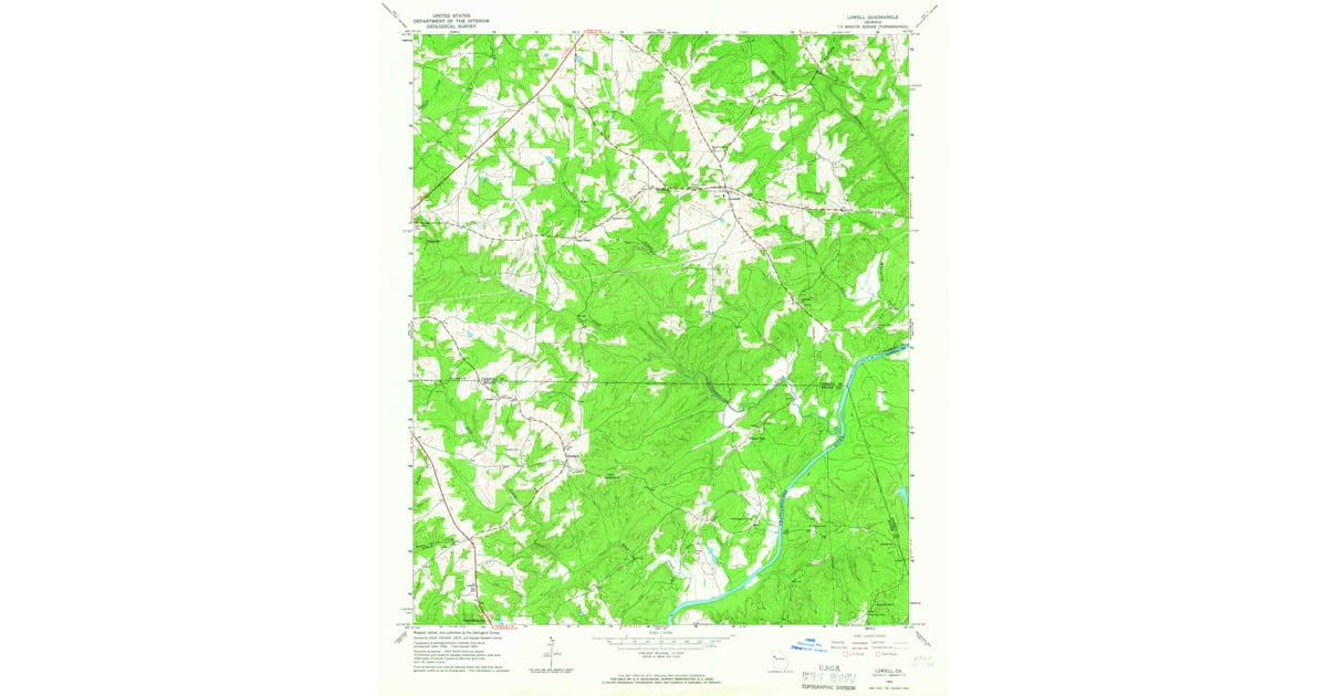 1964 Map of Lowell, Carroll County, GA — High-Res | Pastmaps